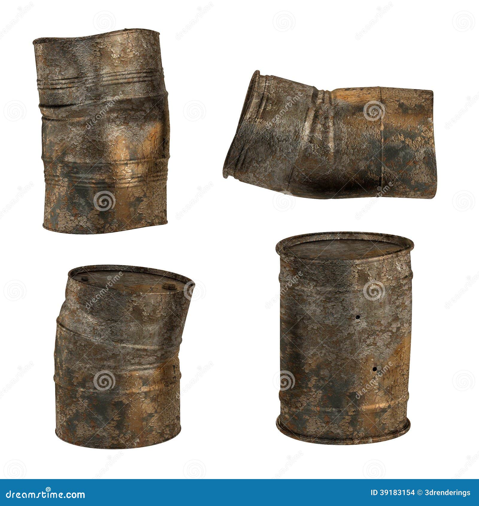 3d render of rusty cans stock illustration. Illustration of cotainer ...