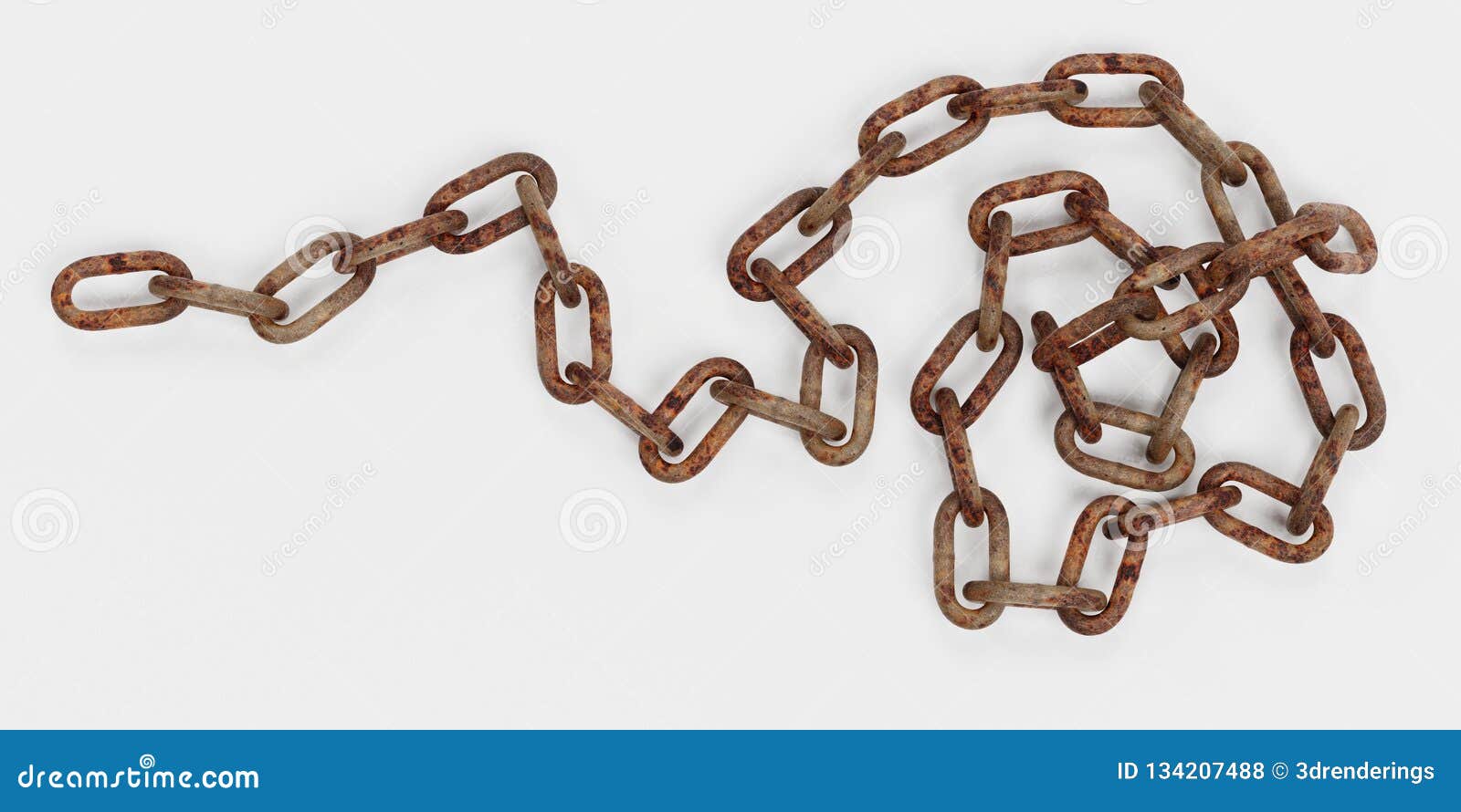 3D Render of Rusty Chain stock illustration. Illustration of tool ...