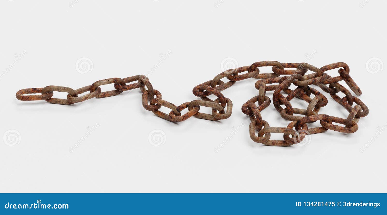 3D Render of Rusty Chain stock illustration. Illustration of scratched ...