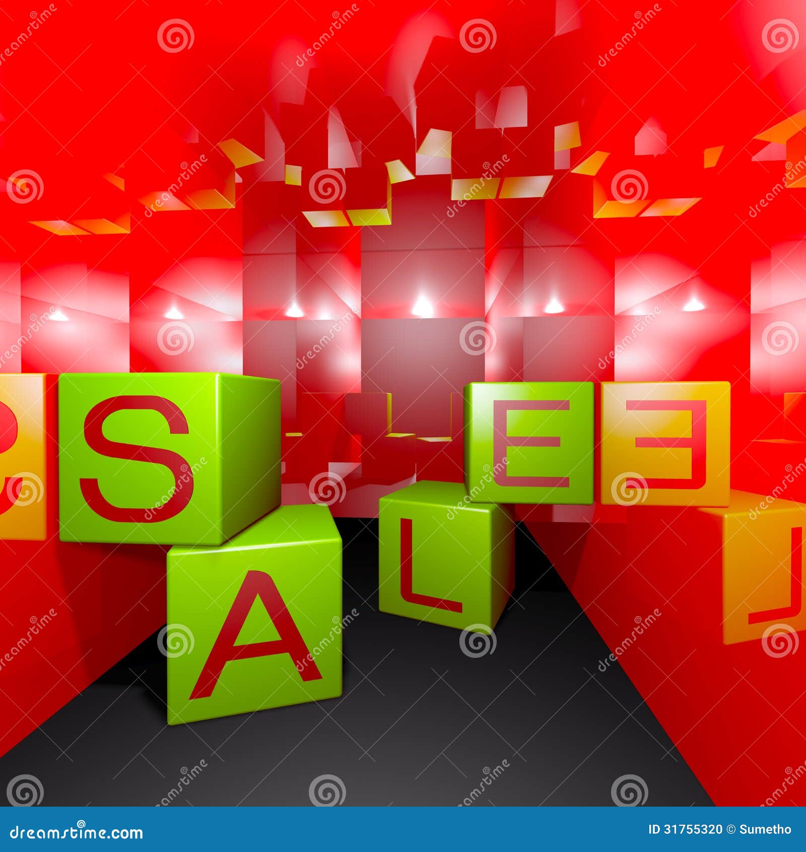 3d render sale box stock illustration. Illustration of design - 31755320