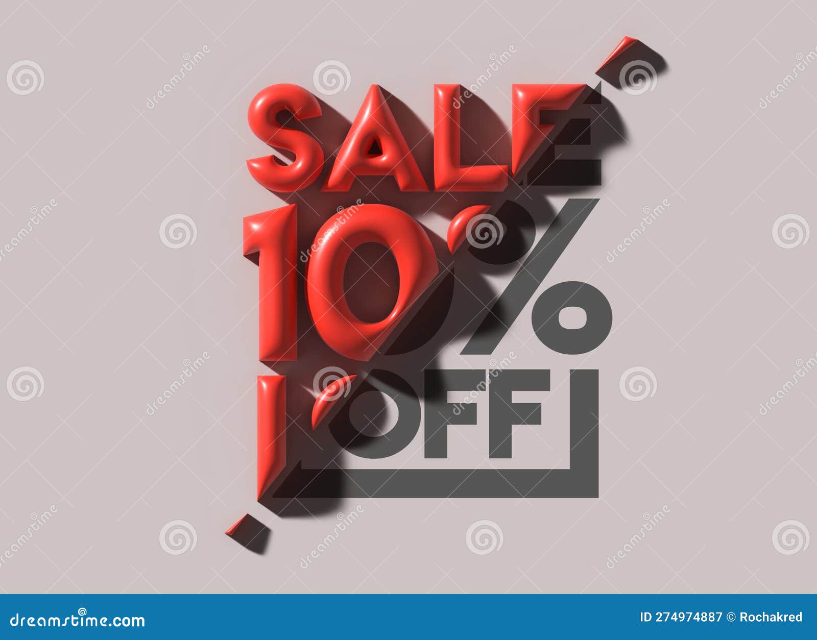 3D Render Sale OFF Discount Banner Template Stock Illustration ...