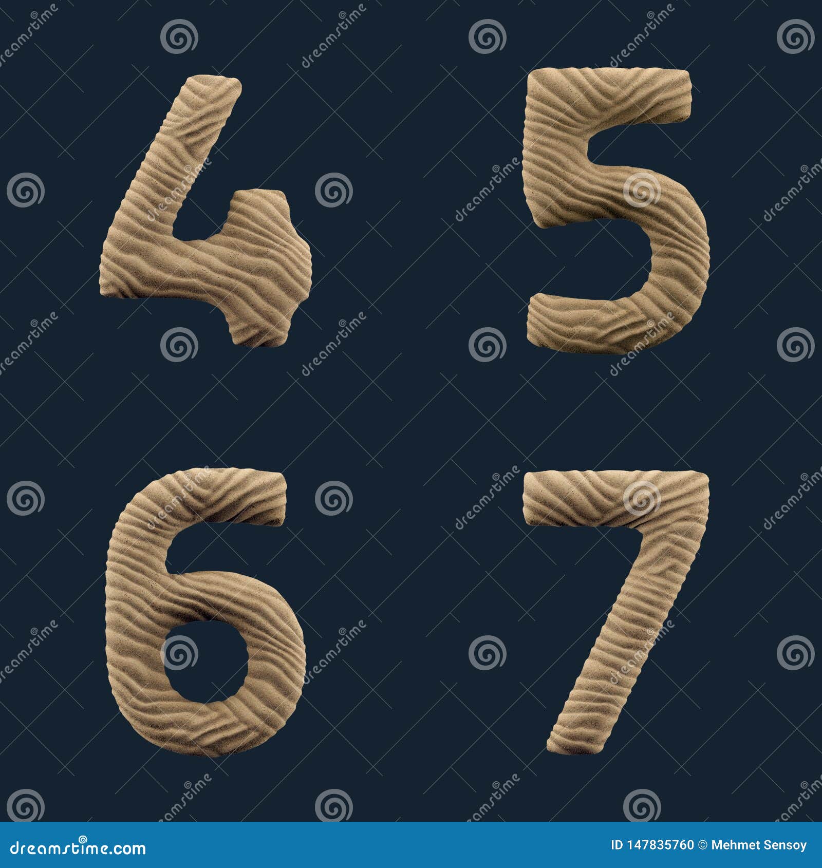 3D Render of Sand Alphabet stock illustration. Illustration of concrete ...