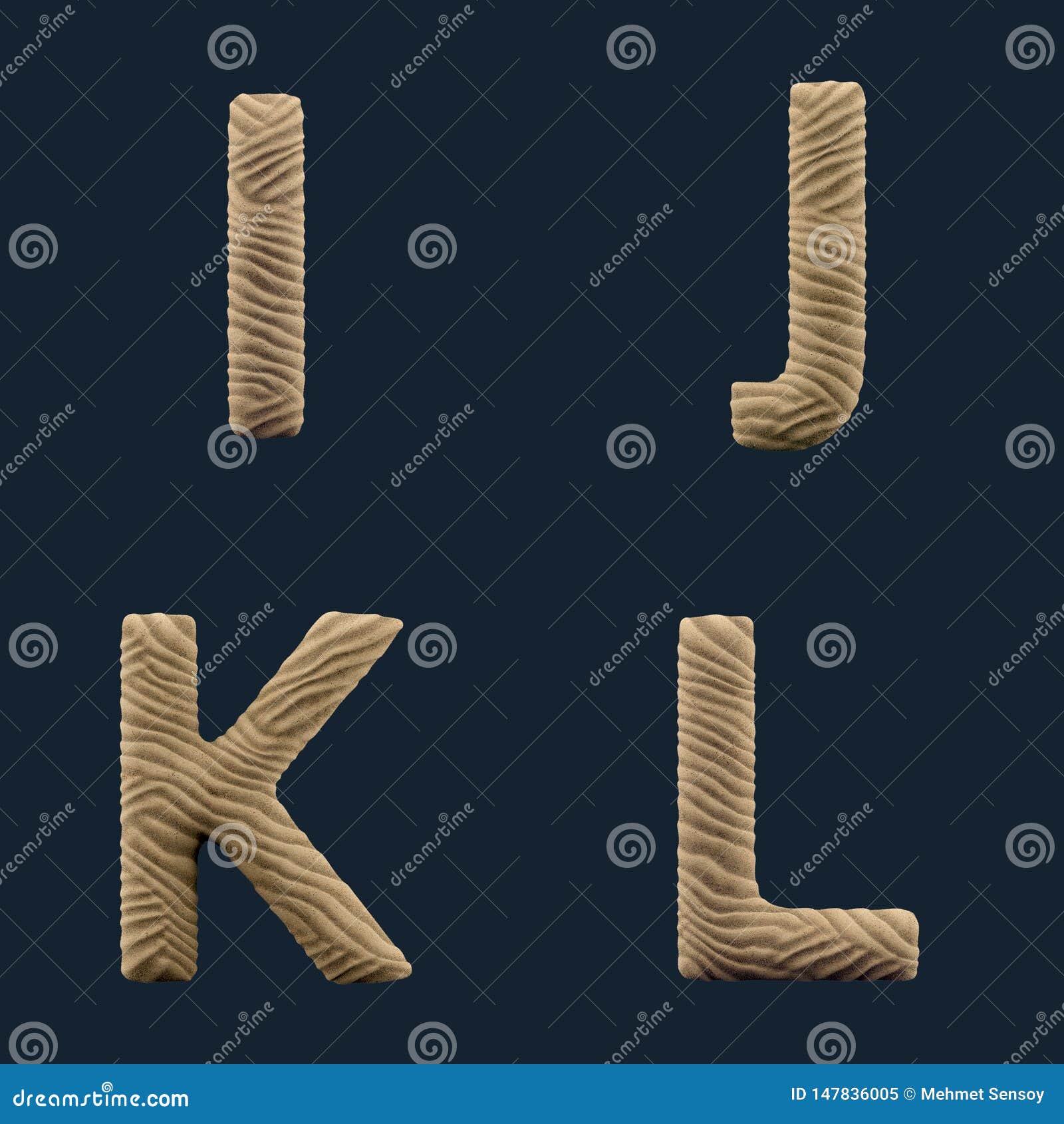 3D Render of Sand Alphabet stock illustration. Illustration of concrete ...