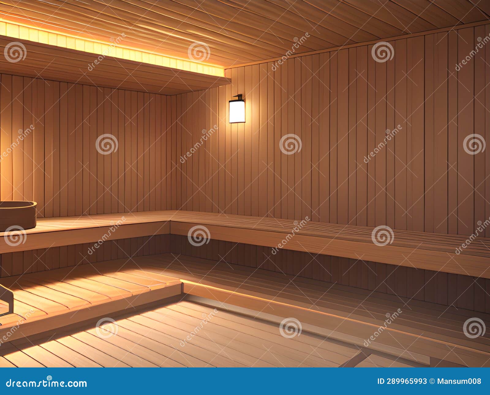 3d Render of Sauna Interior, Ai Generated Stock Illustration ...