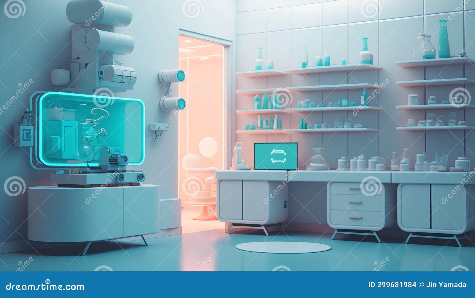3d Render of Science Laboratory Interior with Equipment. 3d ...