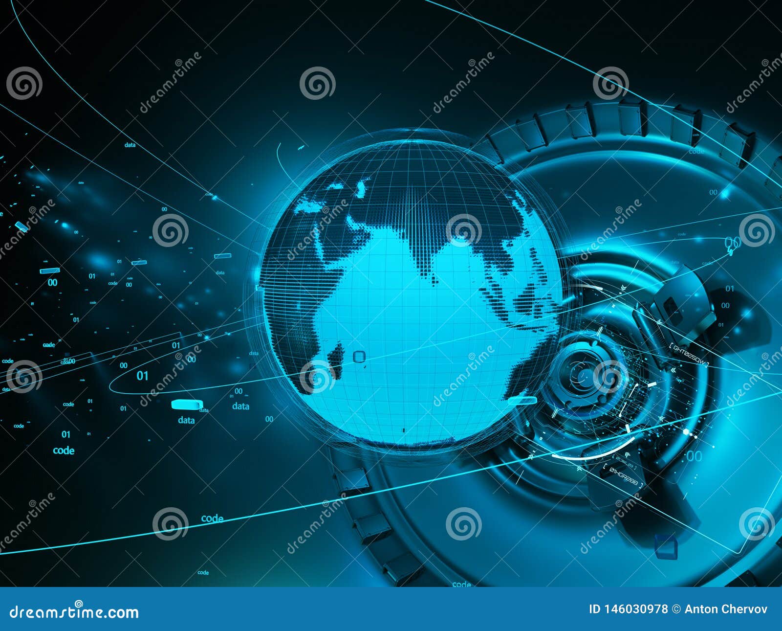 3D Render. Scientific Research. Future and Technology Stock ...