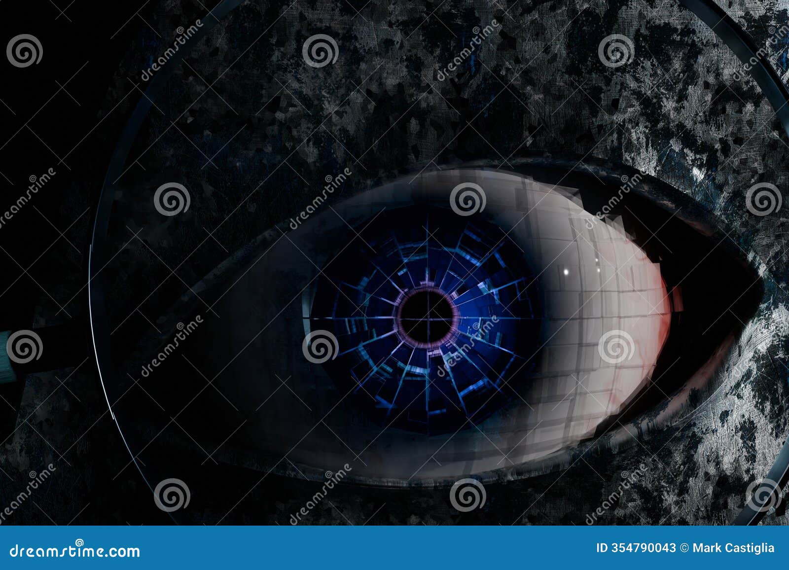 3d Render of Scifi Android Eye Stock Illustration - Illustration of ...