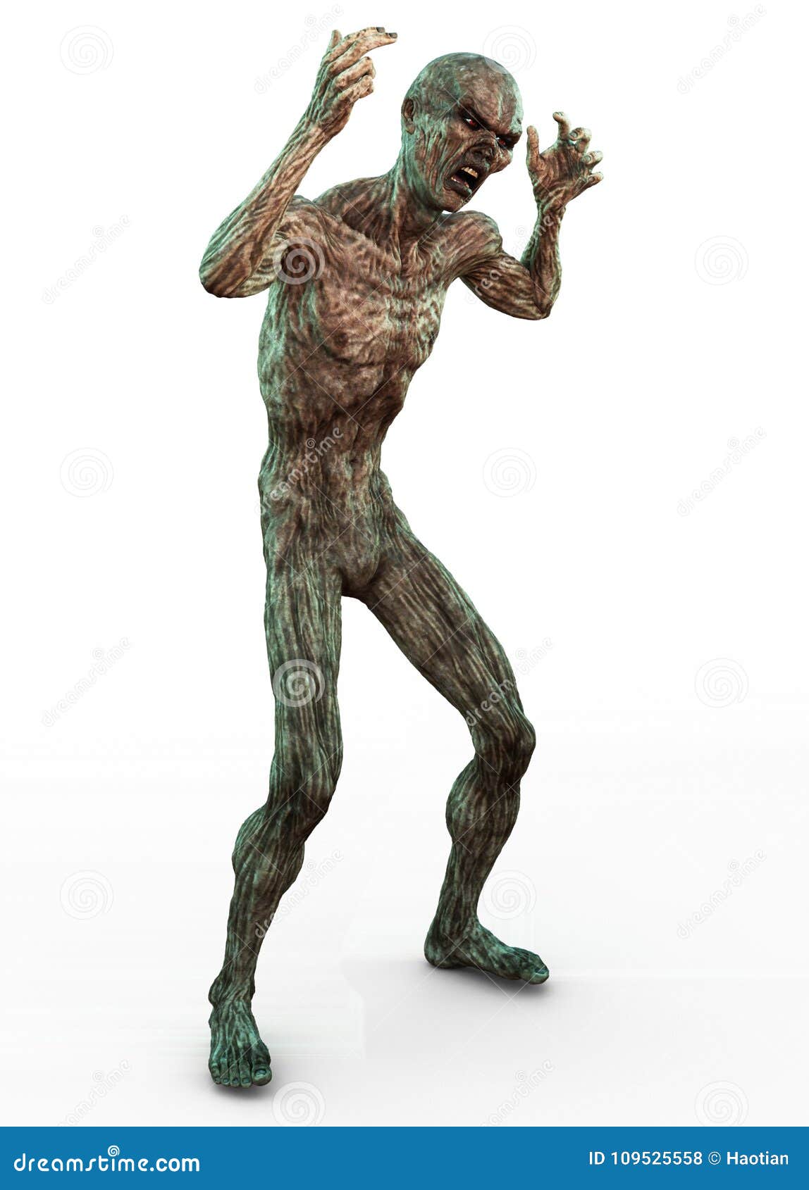 3D Render of a Screaming Zombie. Stock Illustration - Illustration of ...