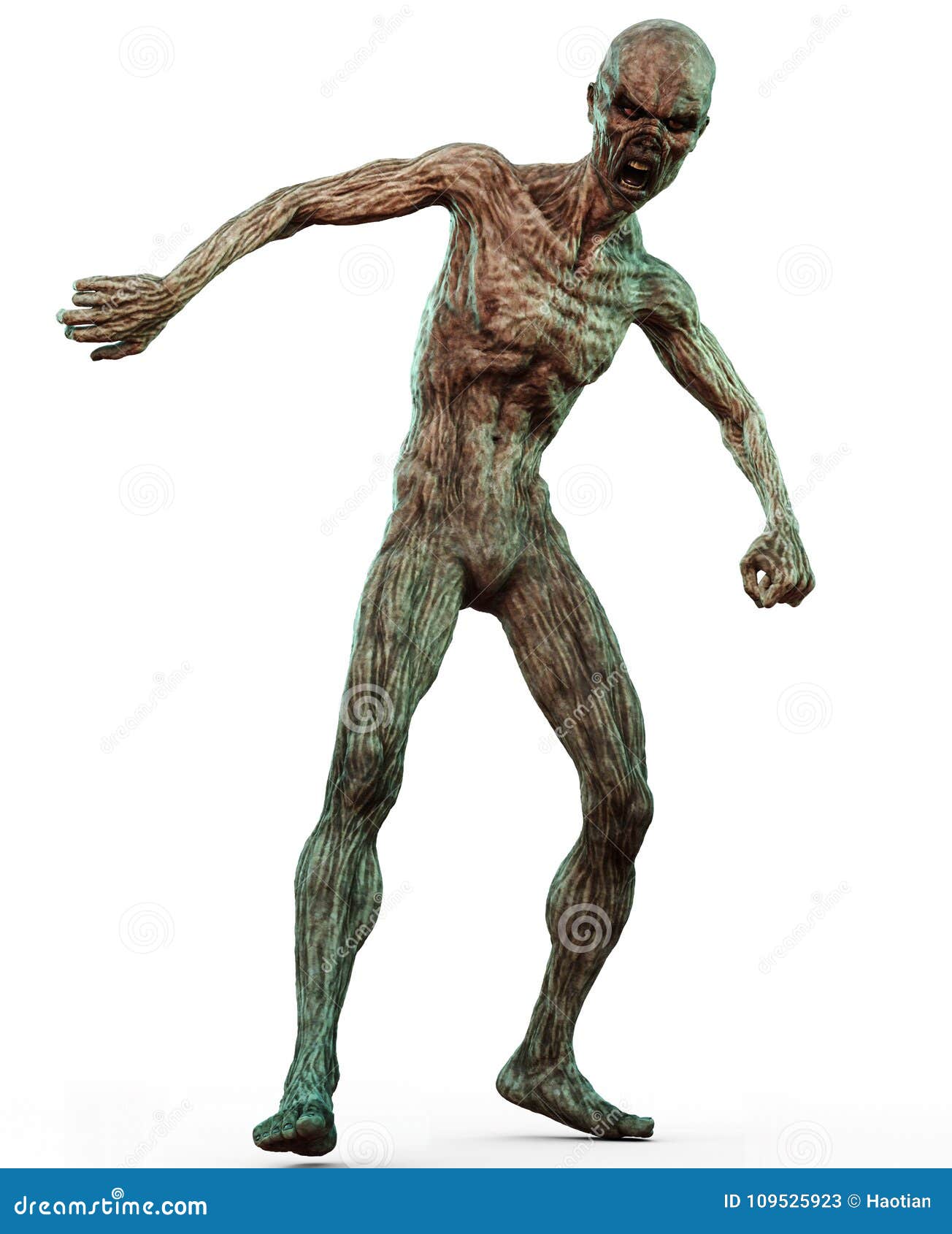 3D Render of a Screaming Zombie. Stock Illustration - Illustration of ...