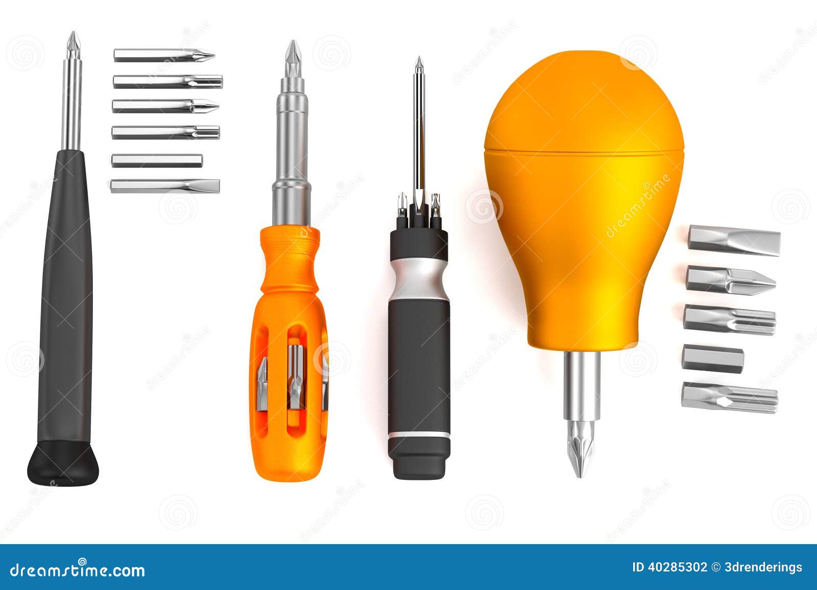3d render of screwdrivers stock illustration. Illustration of model ...