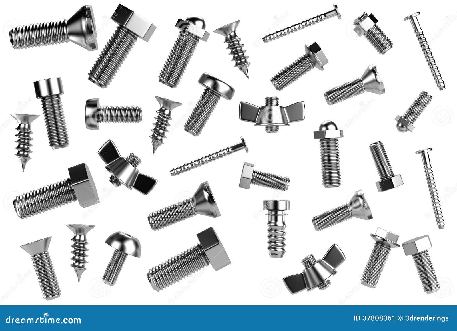 3d render of screws stock illustration. Illustration of model - 37808361