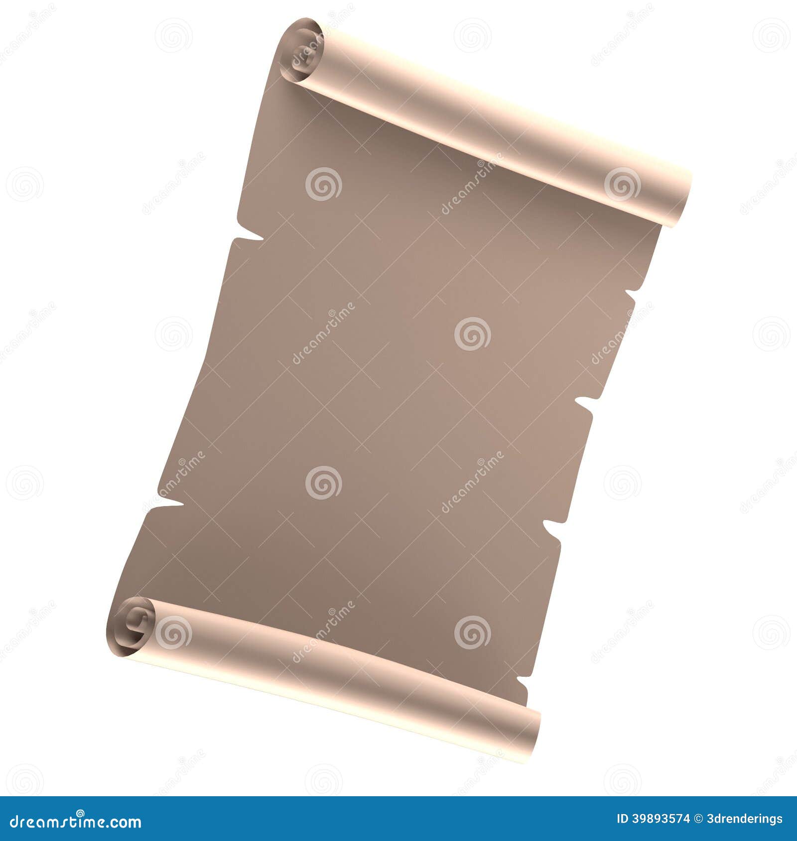 3d render of scroll stock illustration. Illustration of history - 39893574