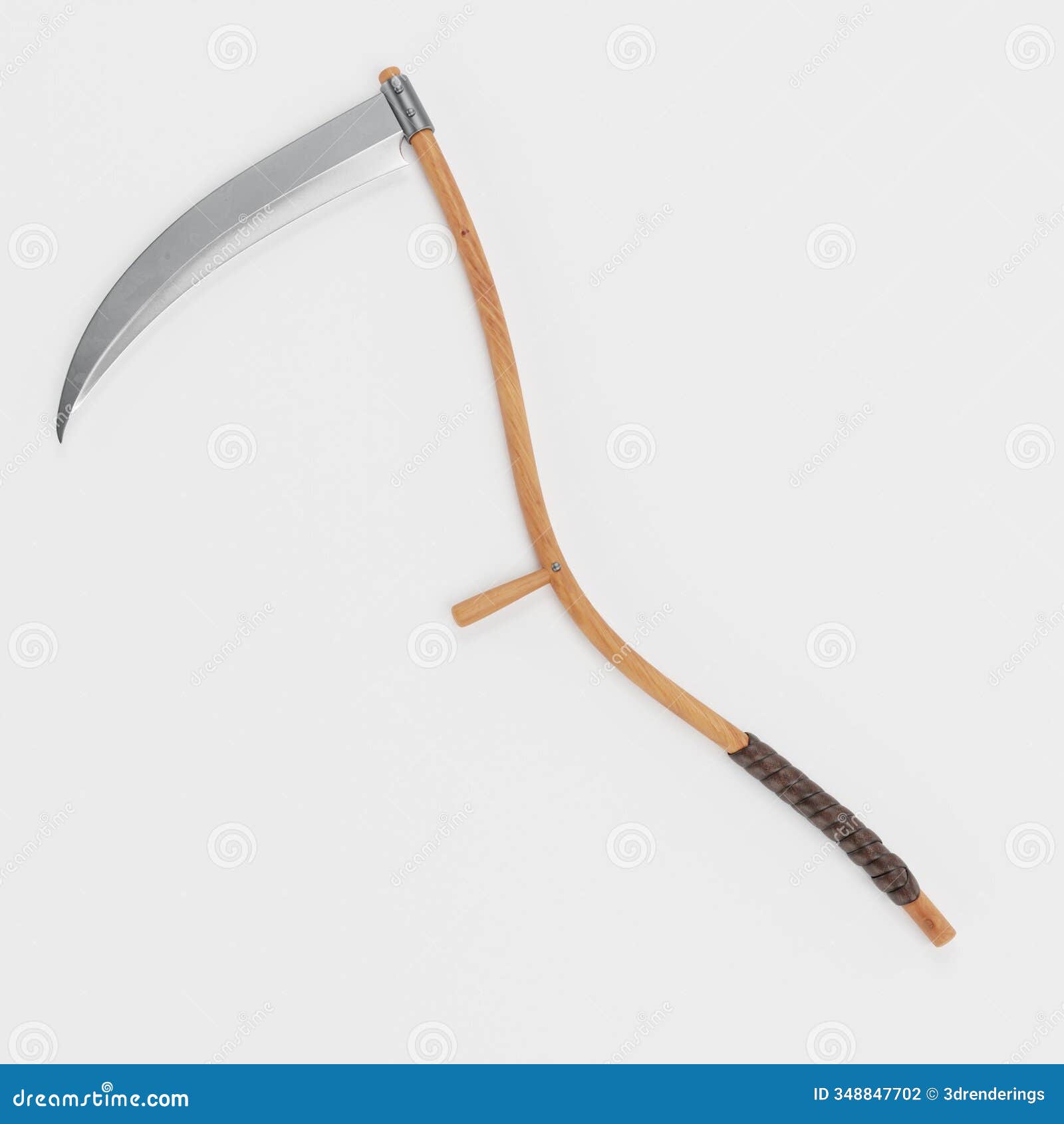 3D Render of Scythe stock illustration. Illustration of summer - 348847702