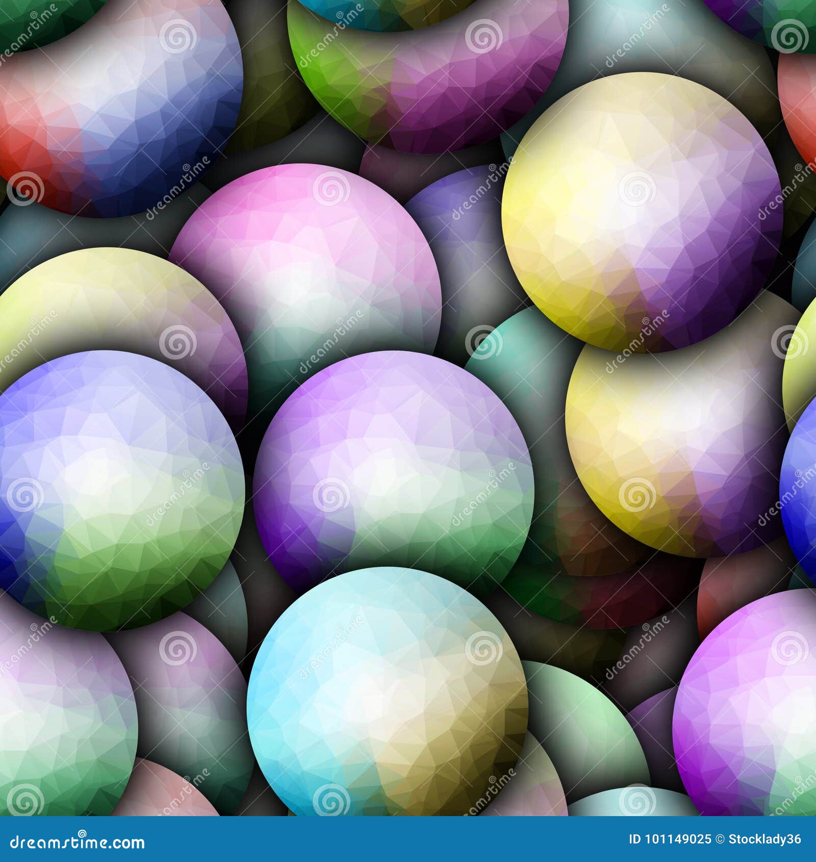 3D Render Seamless Ball Pattern Background Tile Stock Illustration ...