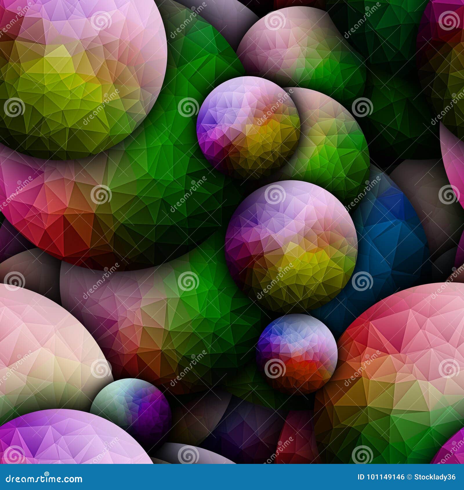3D Render Seamless Ball Pattern Background Tile Stock Illustration ...