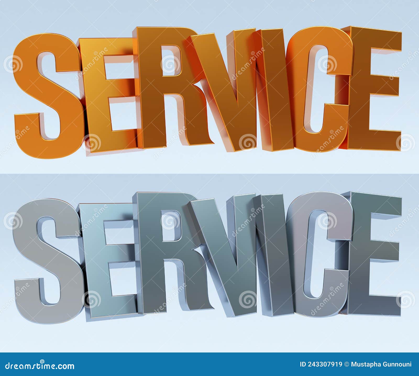 3d Render of Service Word Isolated on White Background, Stock ...