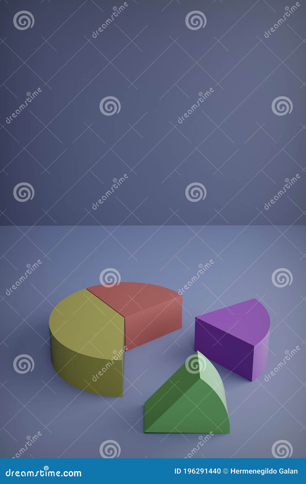 3d Render, Set of Different Pie Chart on Isolated Backgrou Stock ...