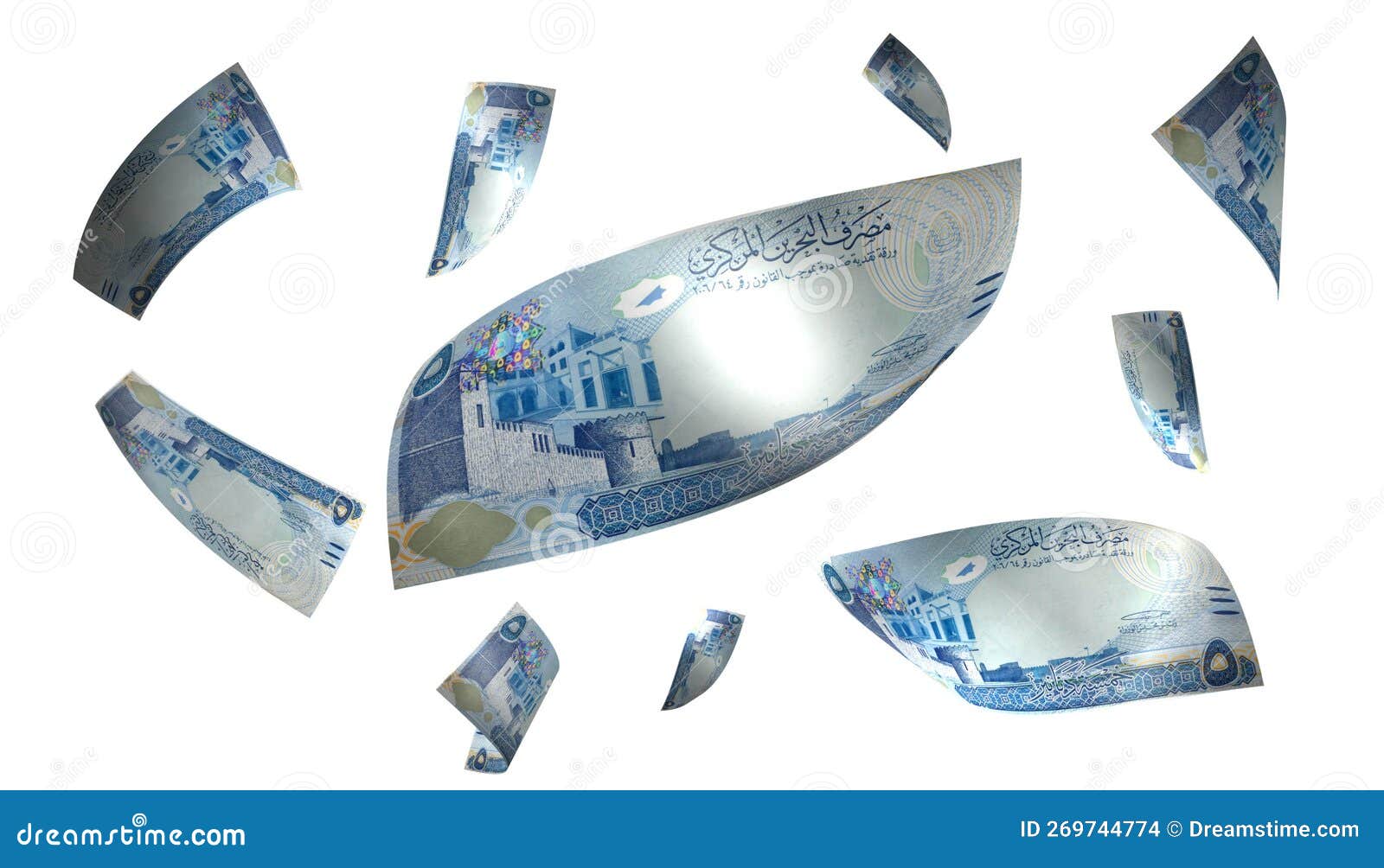 3D Render Set of Flying Bahamas 20 Dollars Money Banknote Stock ...