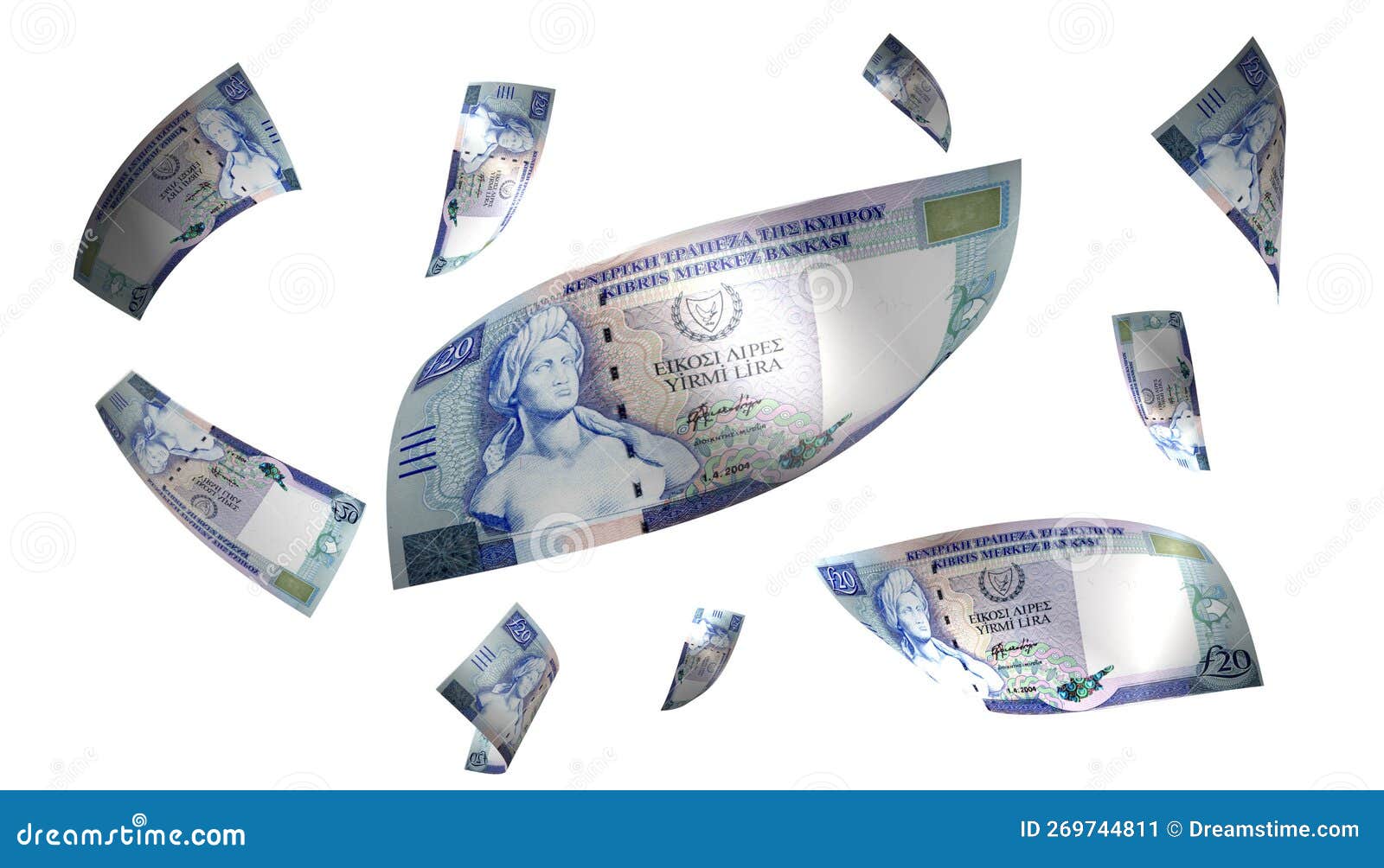 3D Render Set of Flying Cuba 10 Pesos Money Banknote Stock Illustration ...