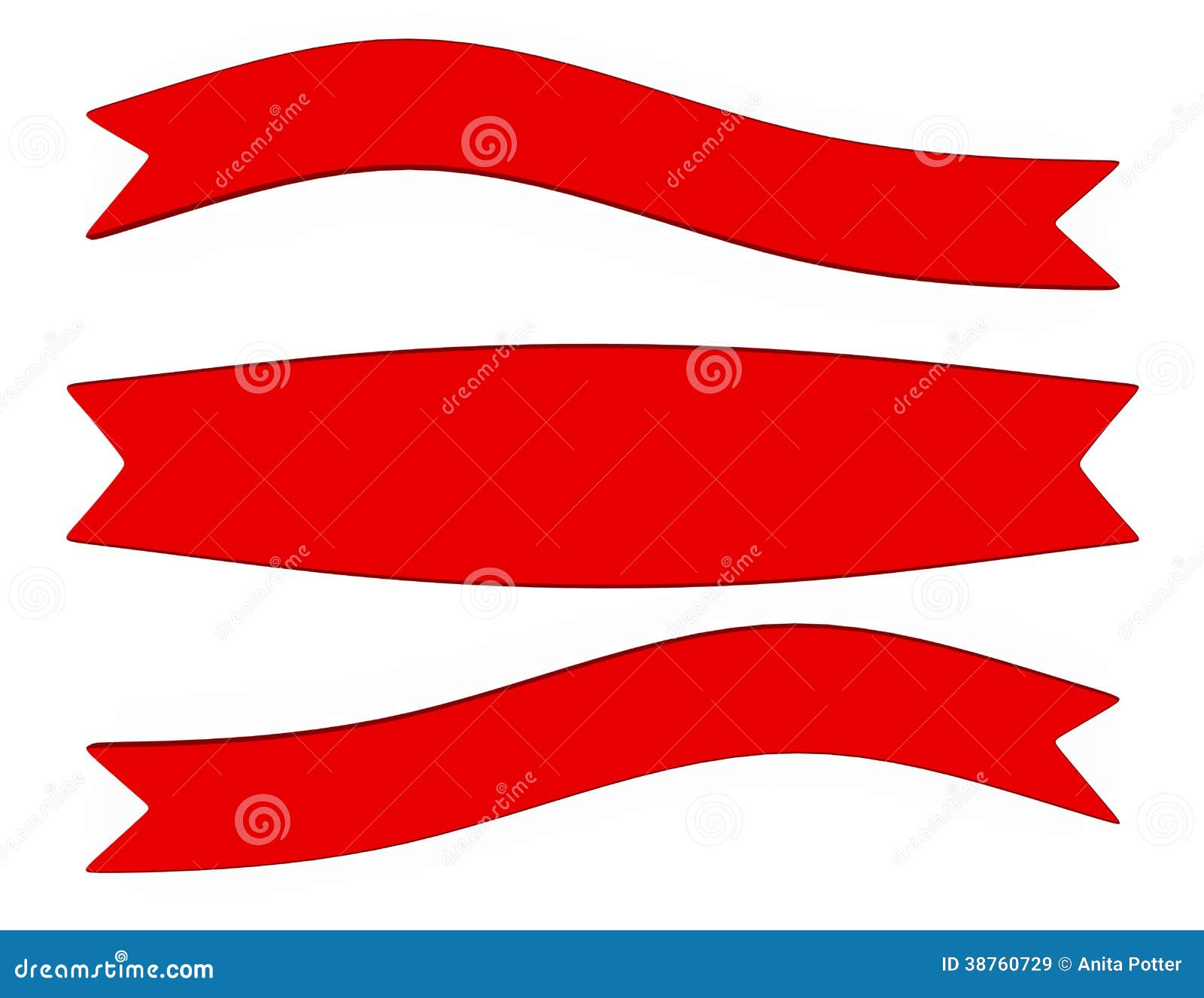 3d Render of a Set of Red Banners Stock Illustration - Illustration of ...