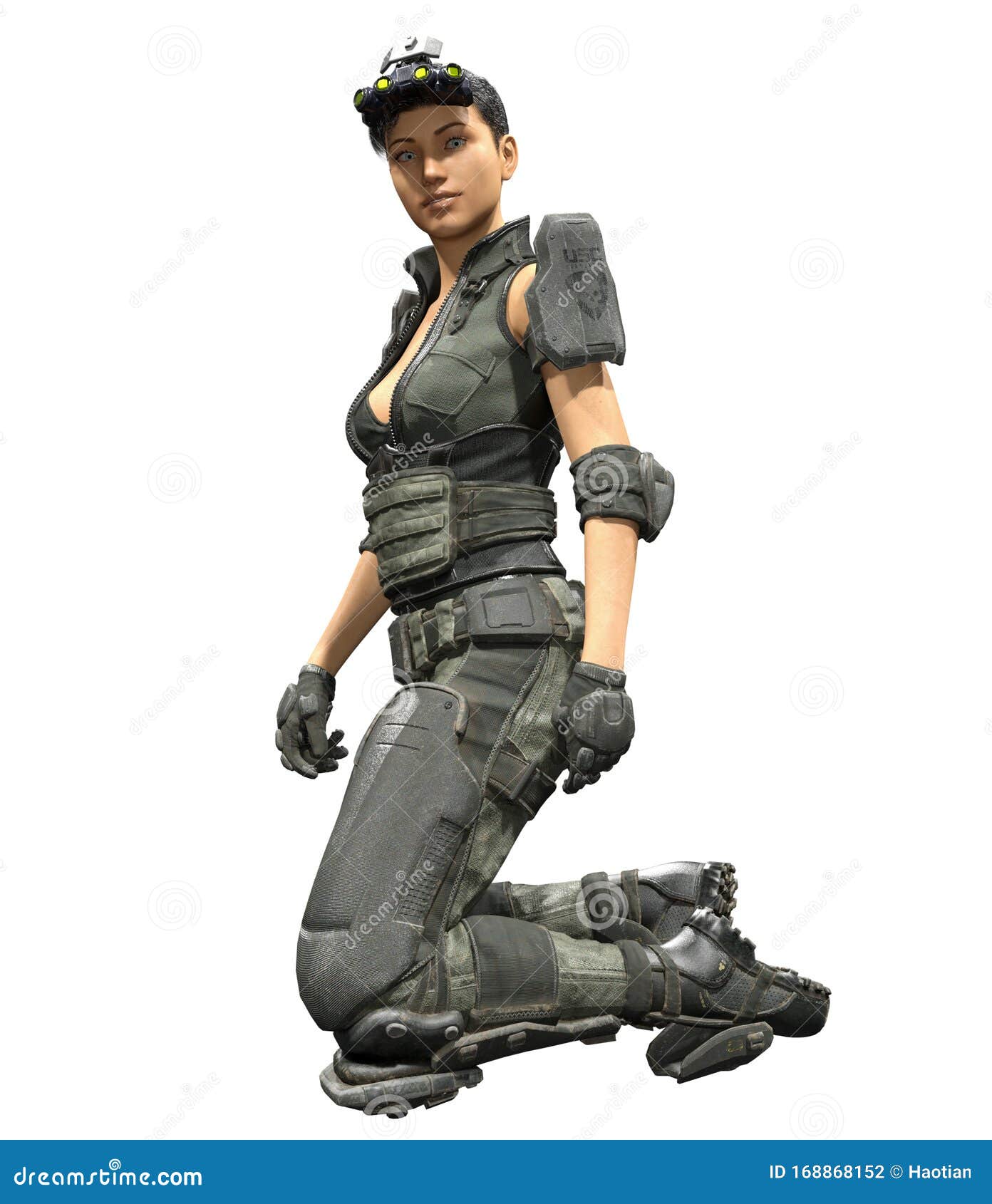 Female Tactical Strike Soldier Stock Illustration - Illustration of ...