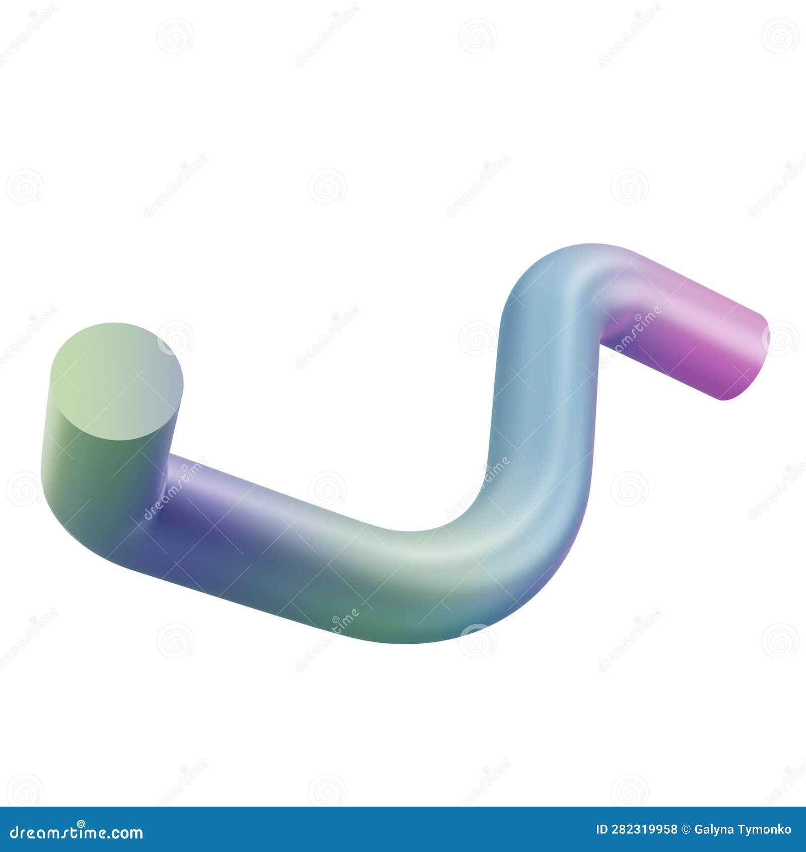 3d Render Shape Abstract Pipe Metal Geometric. Realistic Glossy ...