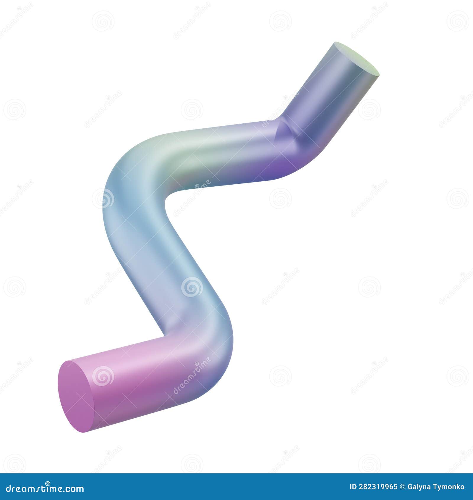 3d Render Shape Abstract Pipe Metal Geometric. Realistic Glossy ...
