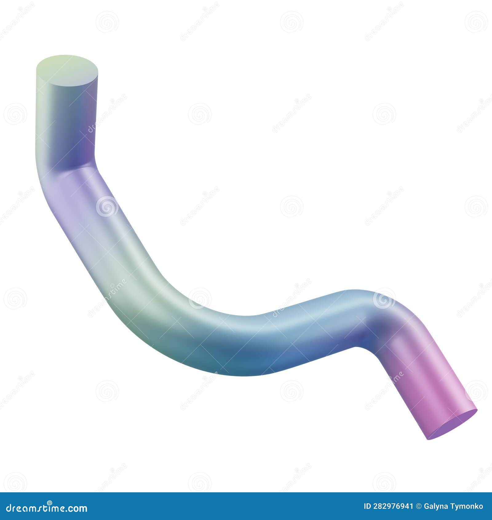 3d Render Shape Abstract Pipe Metal Geometric. Realistic Glossy ...