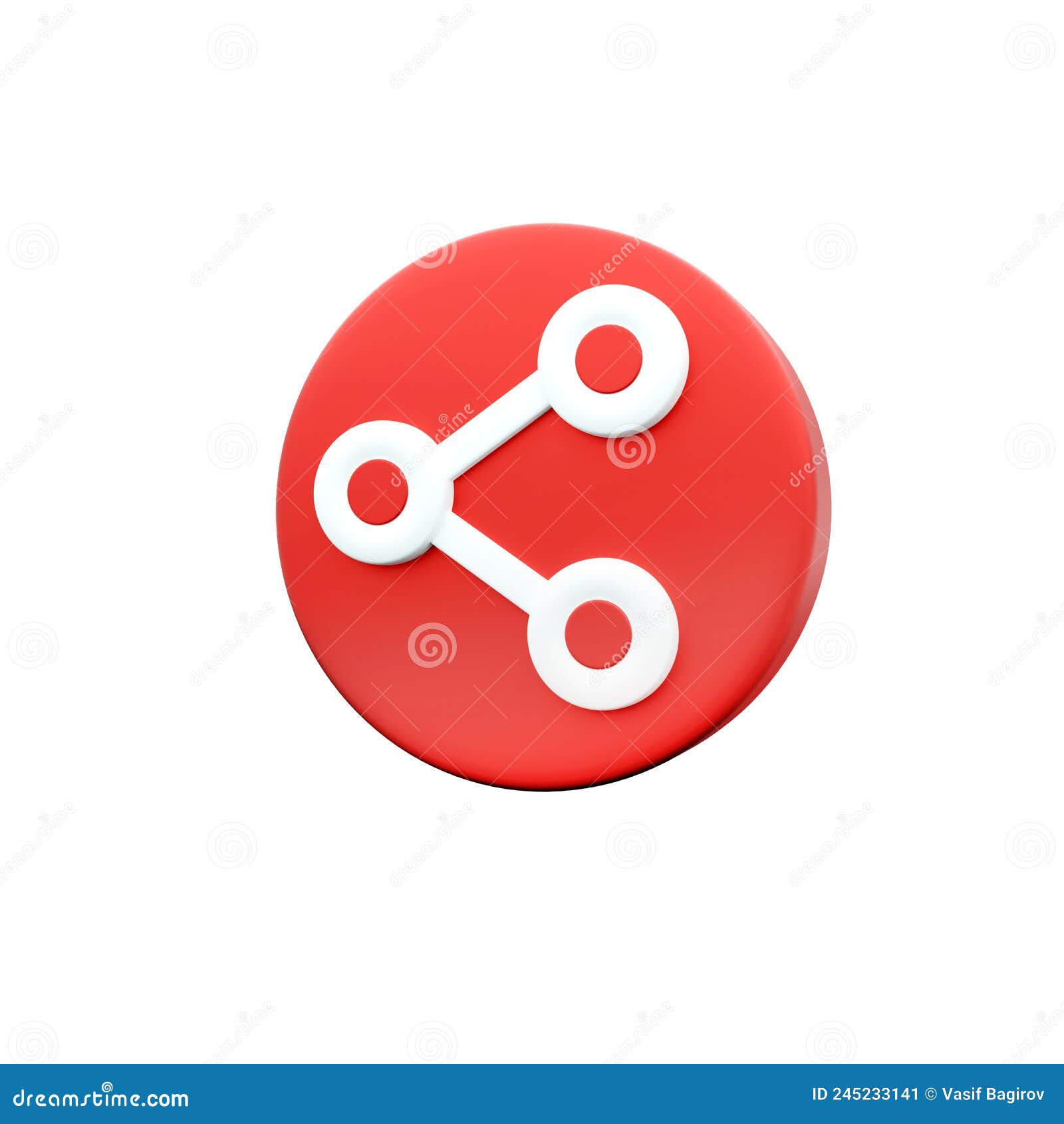 3d Render Share Icon. Red Series Stock Illustration - Illustration of ...