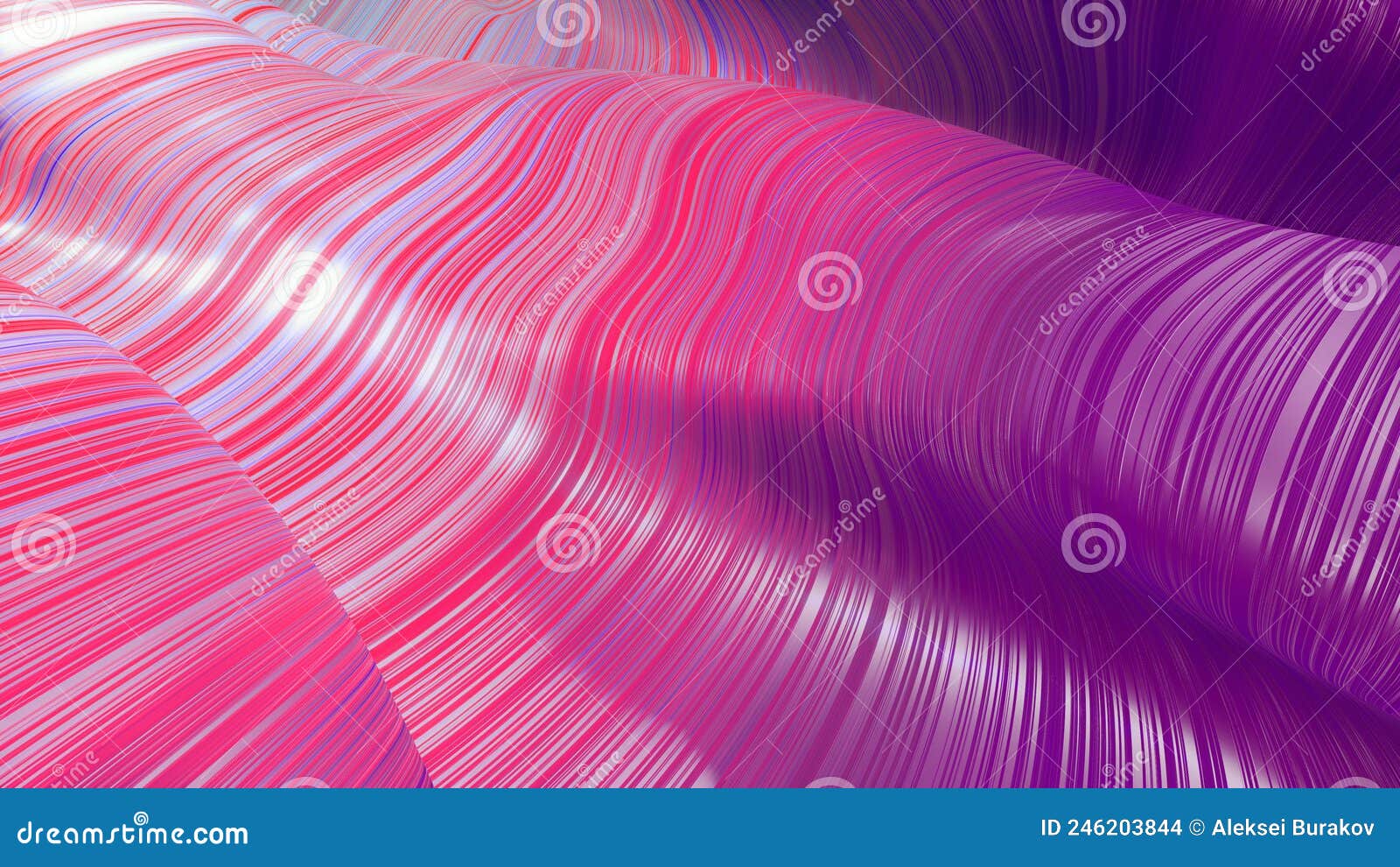 3d Render. Shining Purple Surface, Bright Colorful Background ...