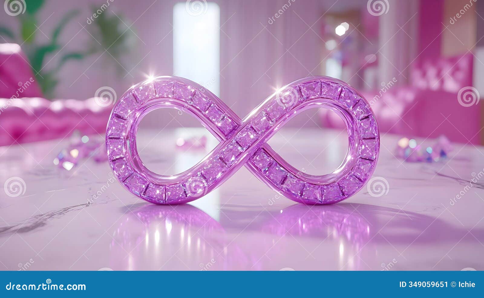3D Render of a Shiny Purple Infinity Symbol Stock Illustration ...