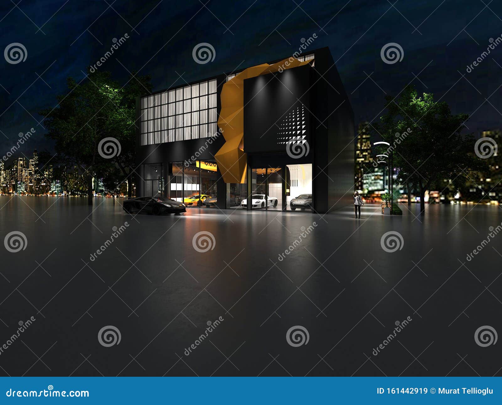3d Render of Shop Exterior View Stock Illustration - Illustration of ...
