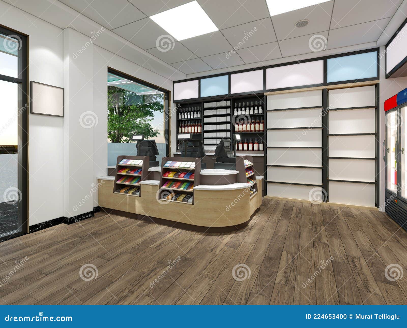 3d render of shopping mall stock illustration. Illustration of design ...