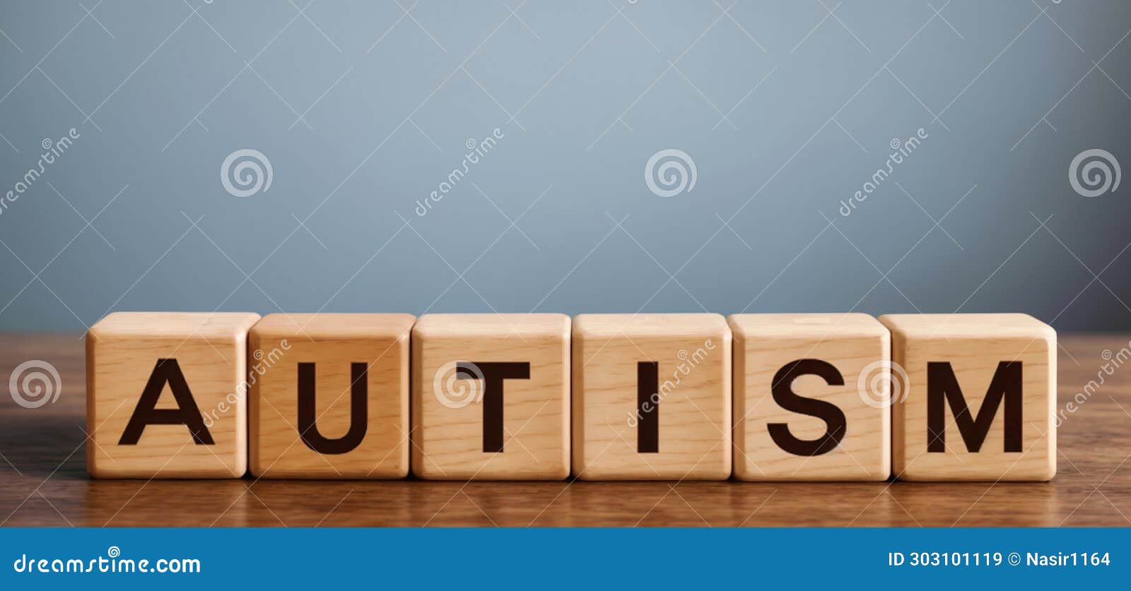 3D Render Showcasing Cube Blocks with the Word Autism. Illustrates the ...