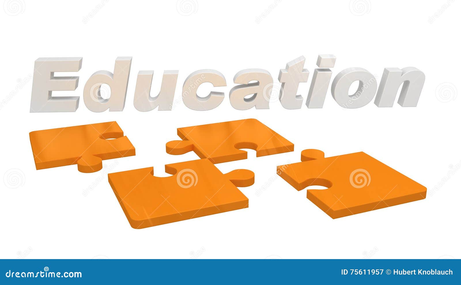 3D Render Showing the Word Education on Puzzle Pieces Stock ...