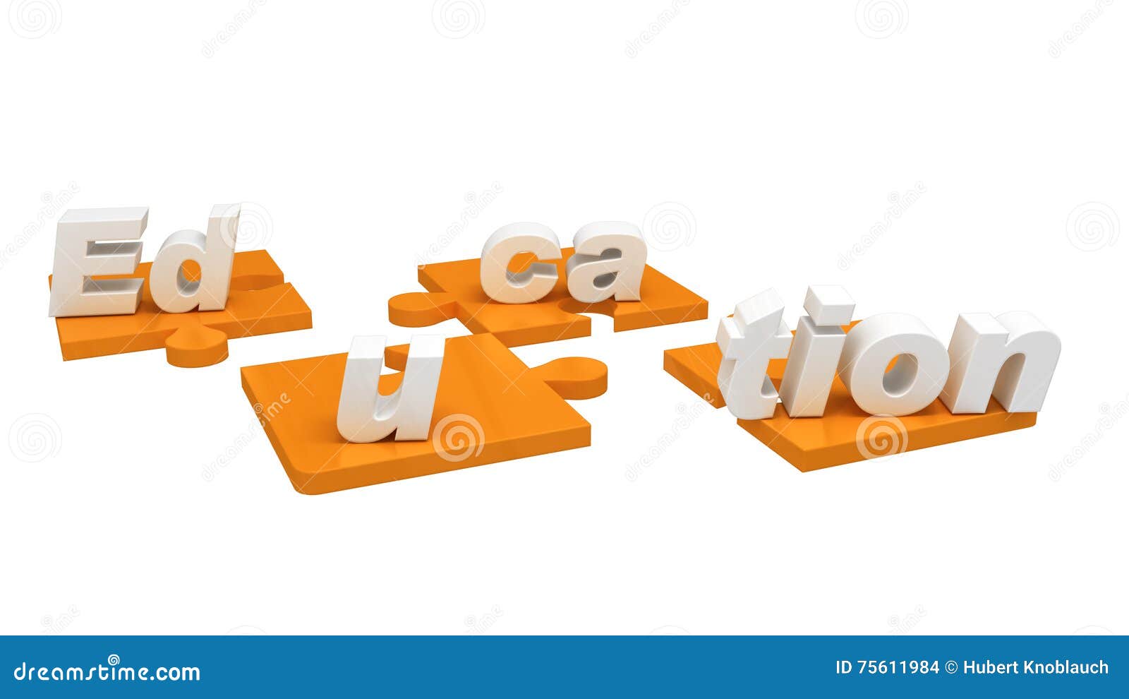 3D Render Showing the Word Education on Puzzle Pieces Stock ...
