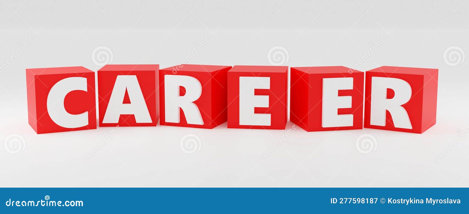 3d Render Sign Career on Red Cubes and Light Background. Simple ...