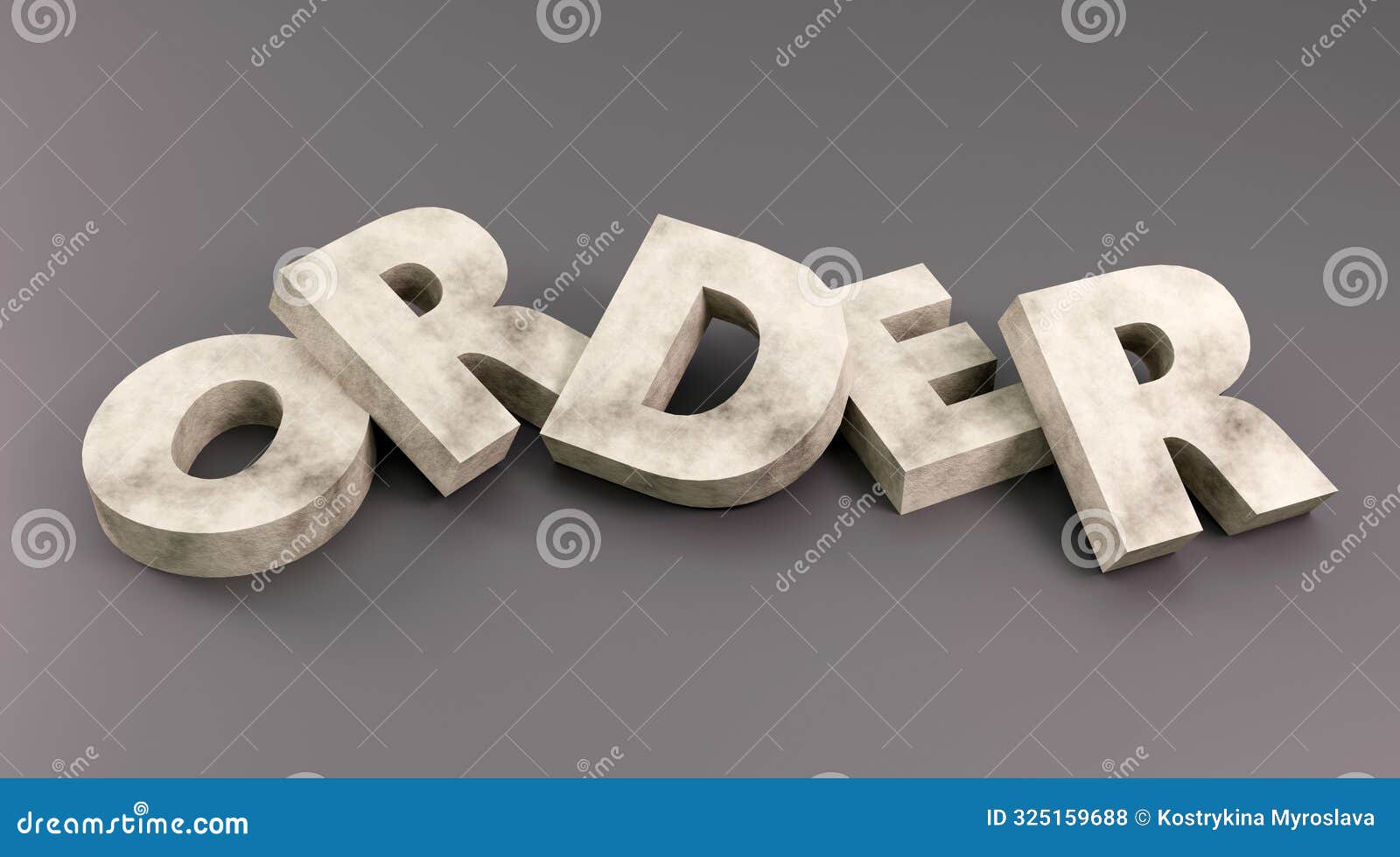 3d Render Sign Order Concrete Text and Grey Background. Simple ...