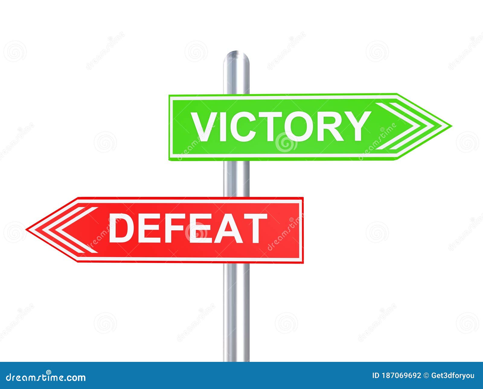3D Render of Signboard Showing Victory and Defeat Stock Illustration ...