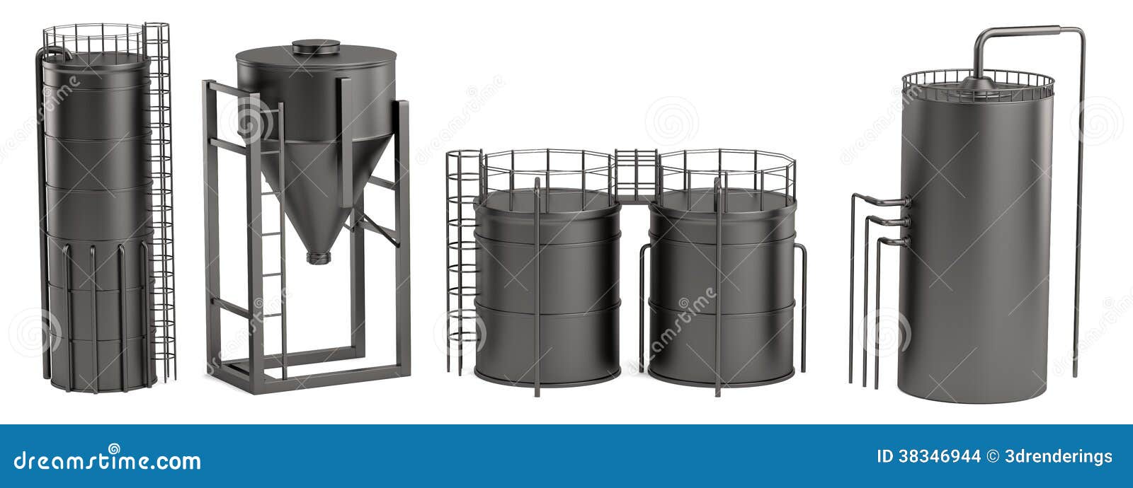3d render of silos stock illustration. Illustration of crop - 38346944