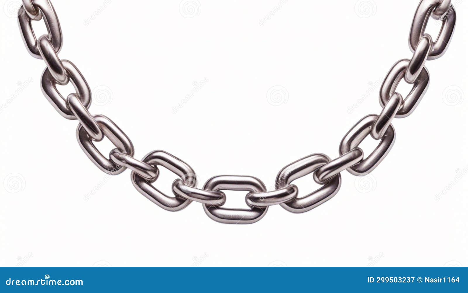 3d Render of Silver Chrome Chain on White Background Stock Illustration ...