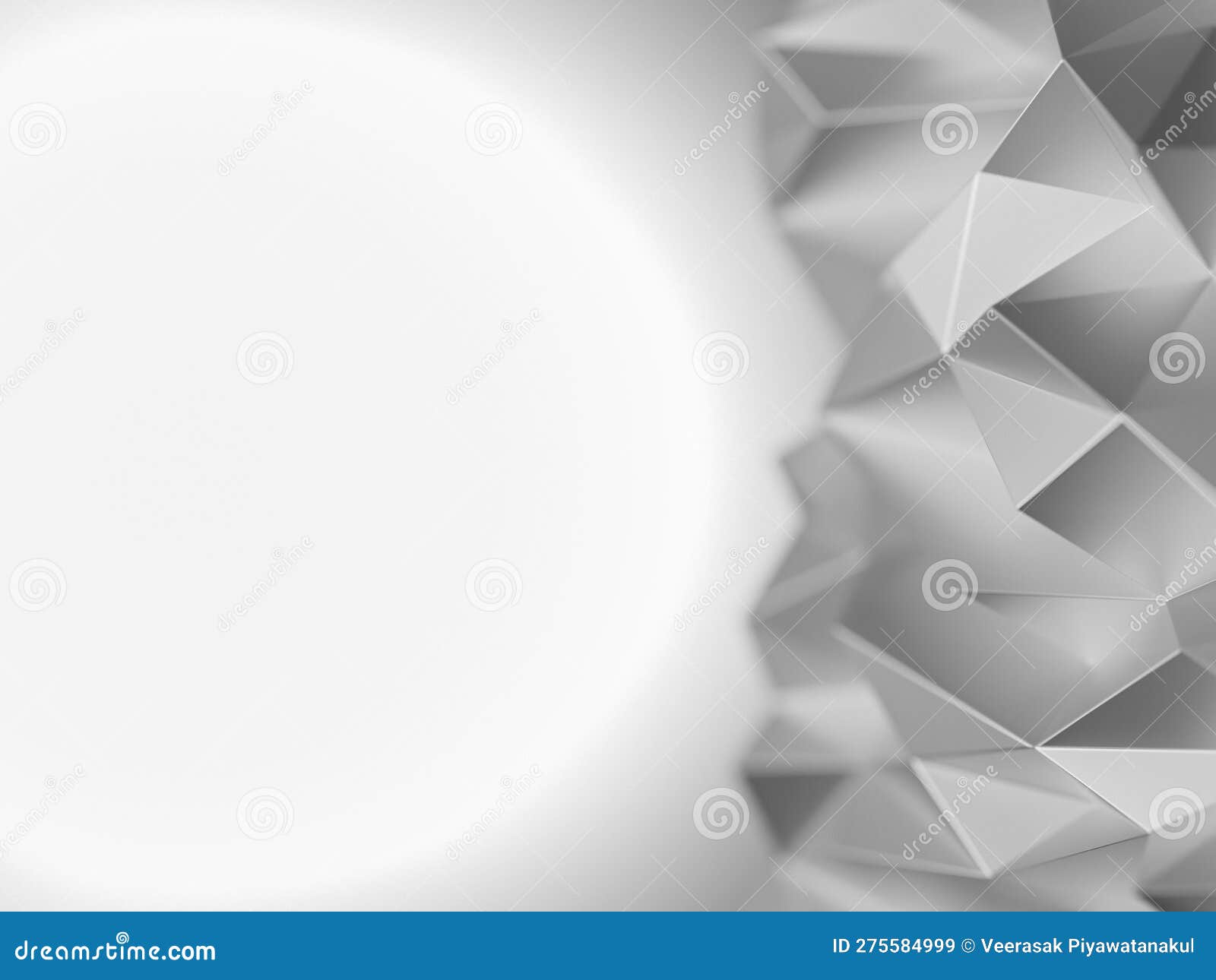 3d Render, Silver Color of Triangle Shape on Silver Color Background ...