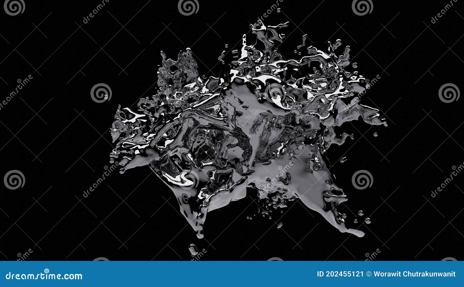 3D Render, Silver Liquids Splash, Abstract Fluid Background Stock ...