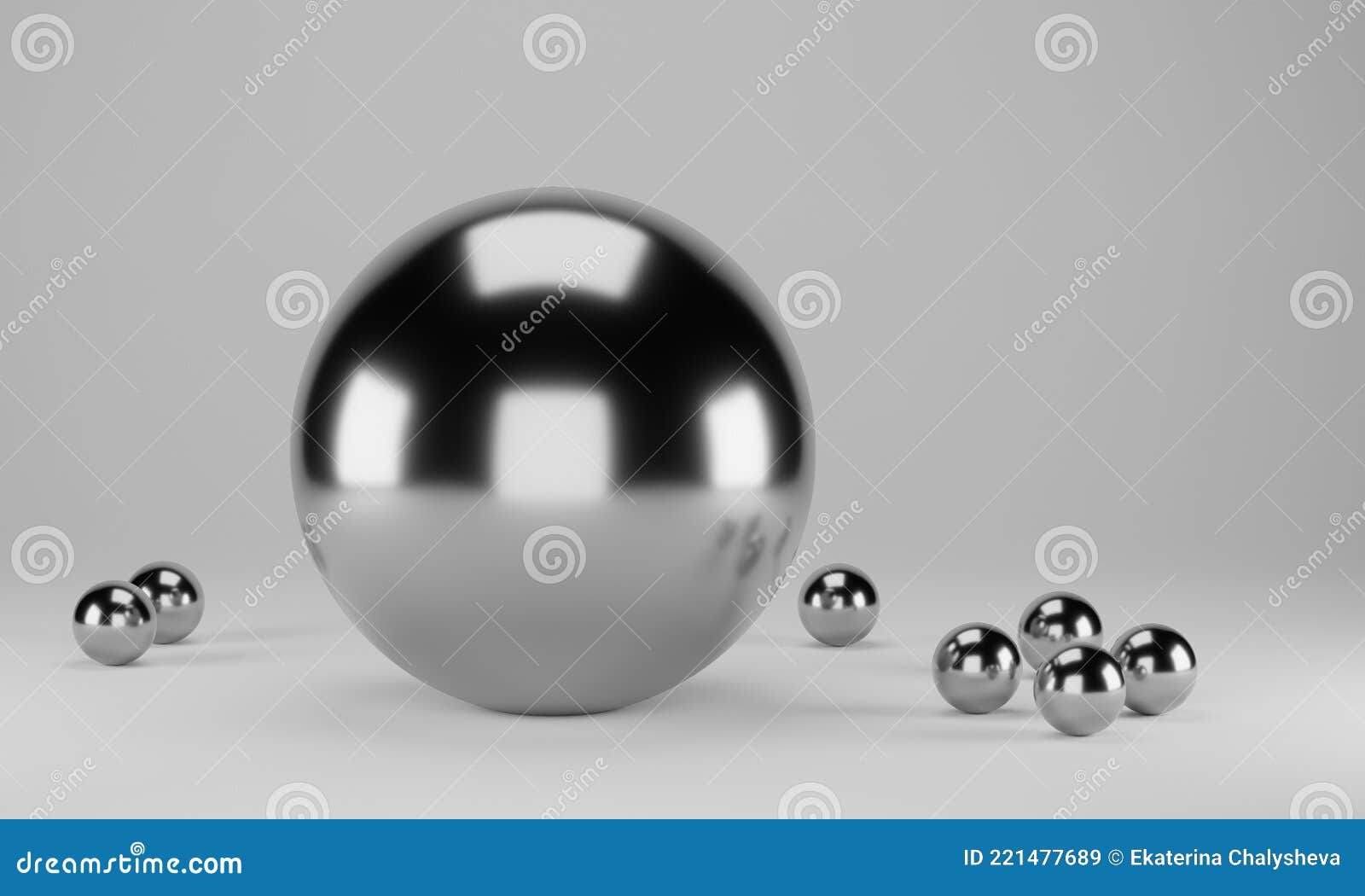 Silver Sphere on White Background Stock Illustration - Illustration of ...