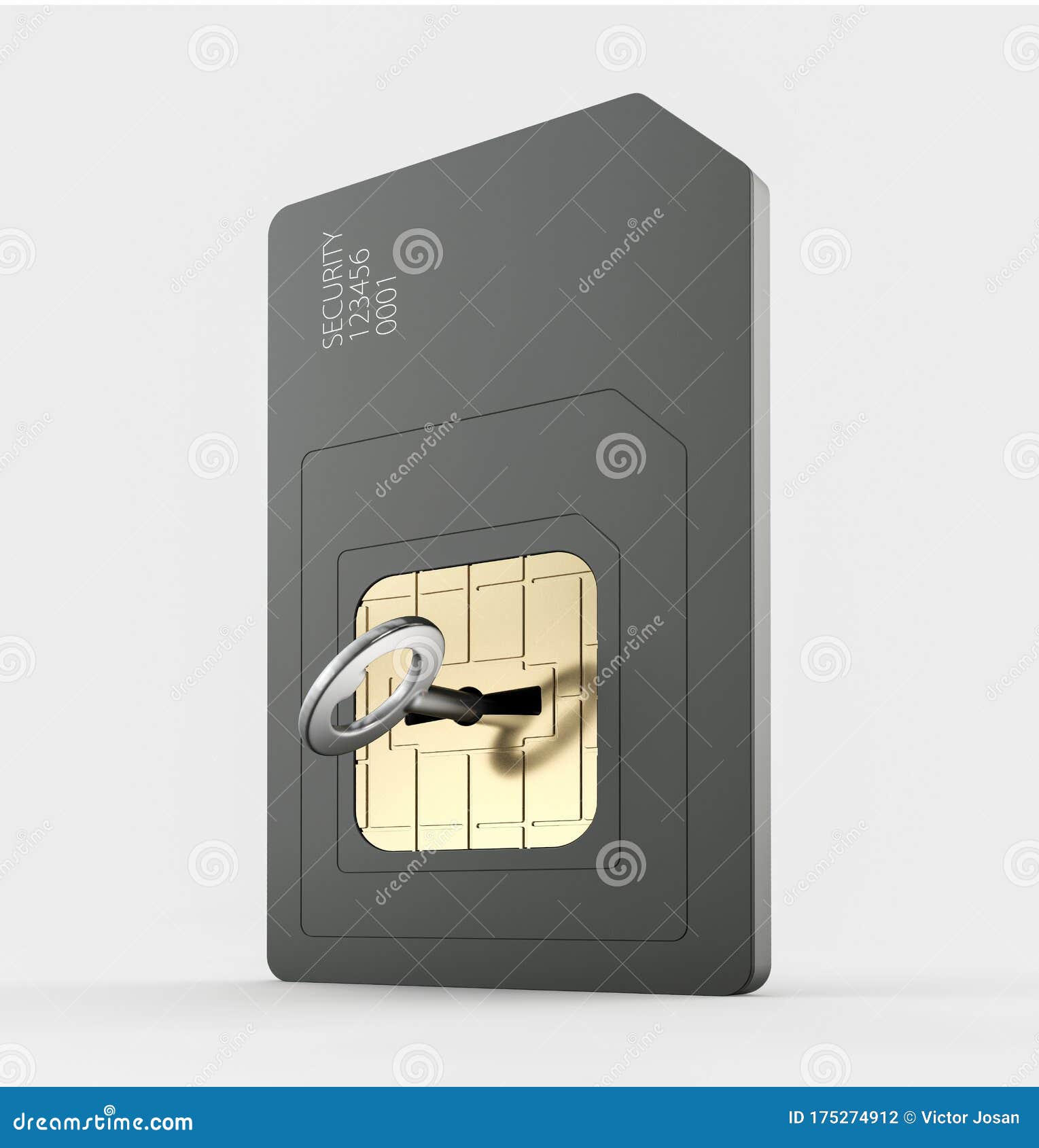 3d Render of Simcard Protection Concept, Isolated White Stock ...