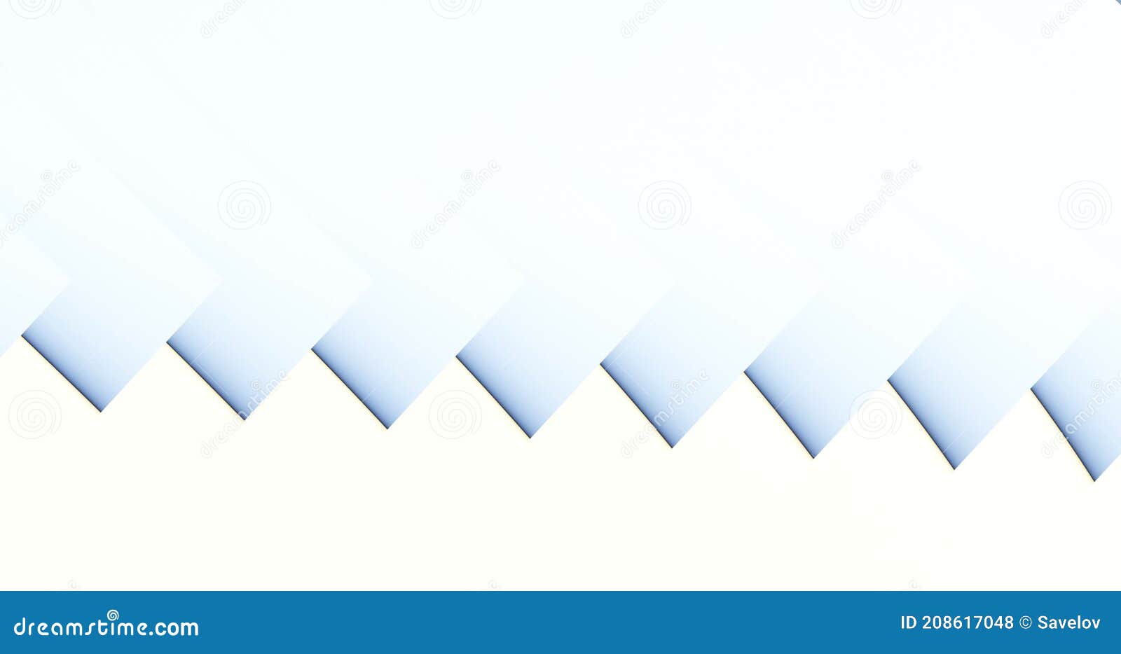 Render with Simple Bright Blue Slanted Rectangles on Light White Stock ...