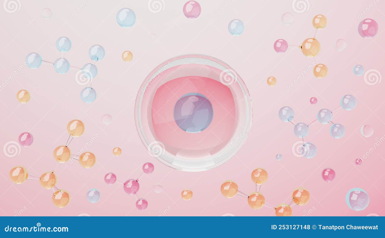 3d Render of Simple Chemical Bond in Side Cell or Molecules. the ...