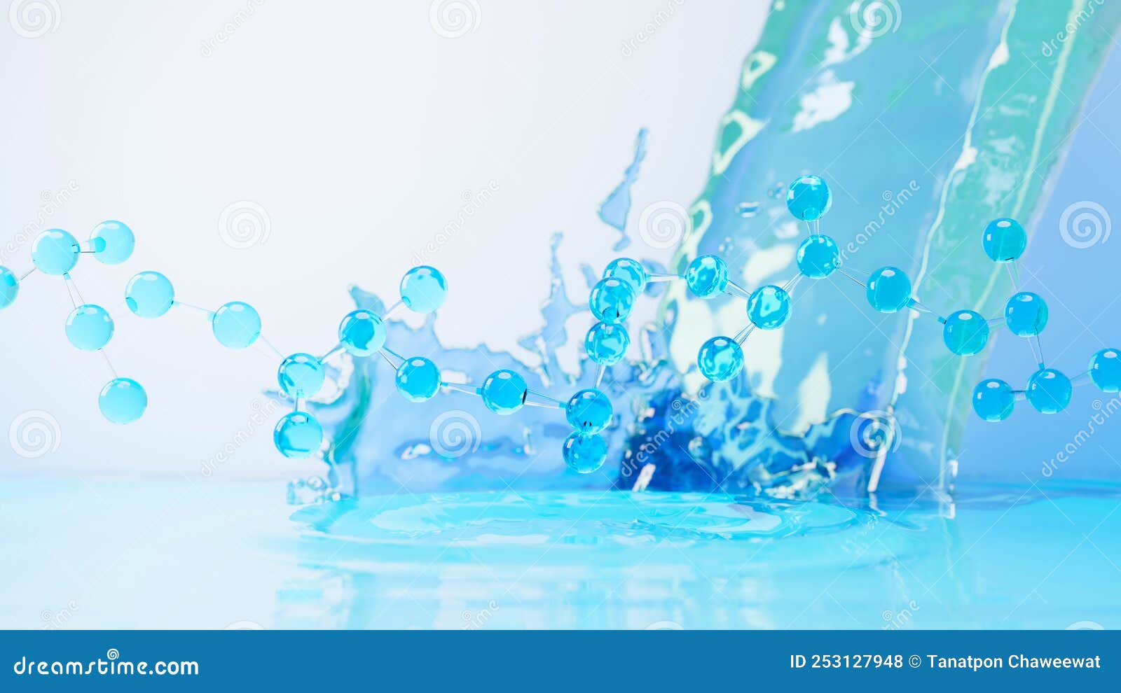 3d Render of Simple Chemical Bond in Side Cell or Molecules. the ...