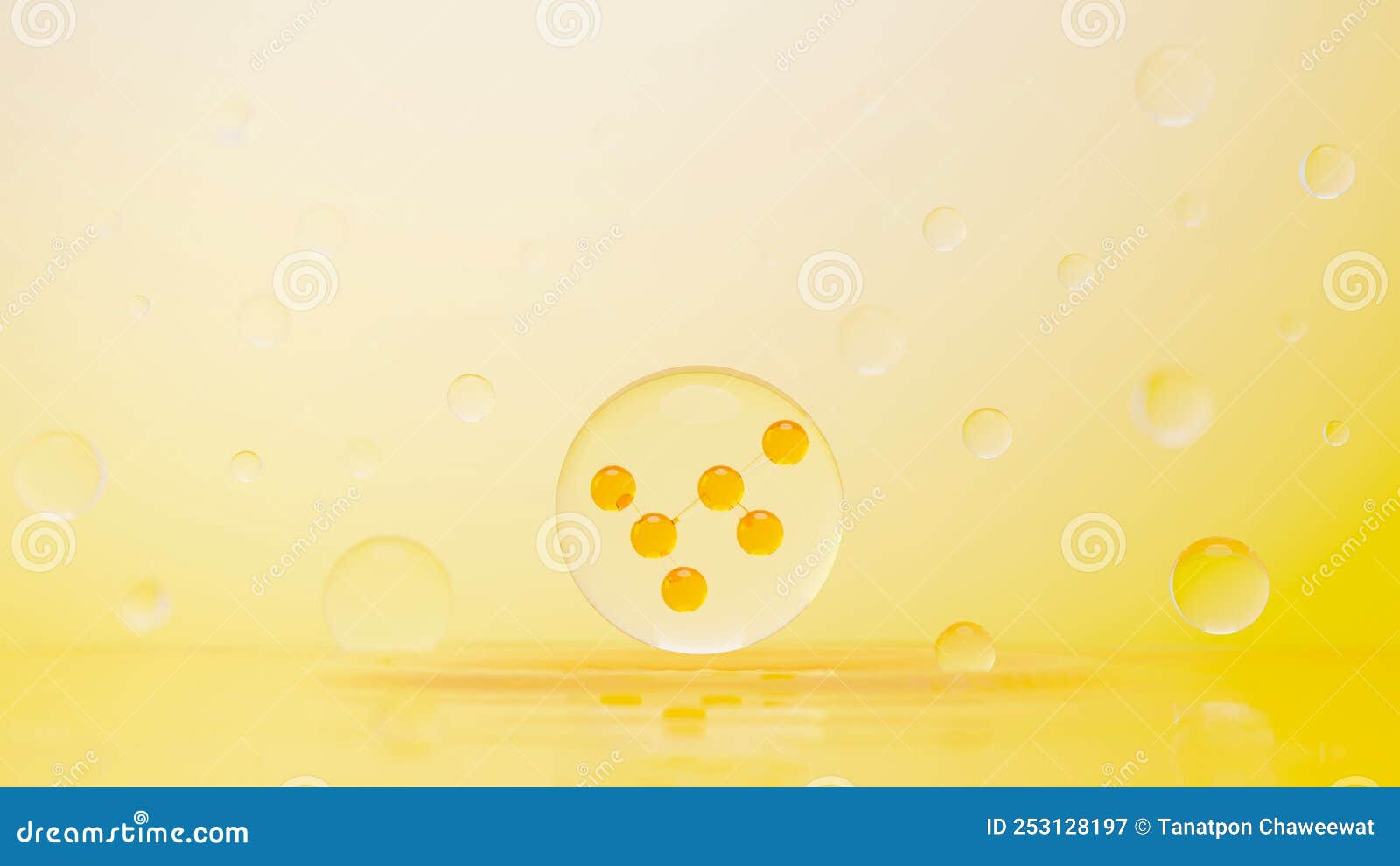 3d Render of Simple Chemical Bond in Side Cell or Molecules. the ...