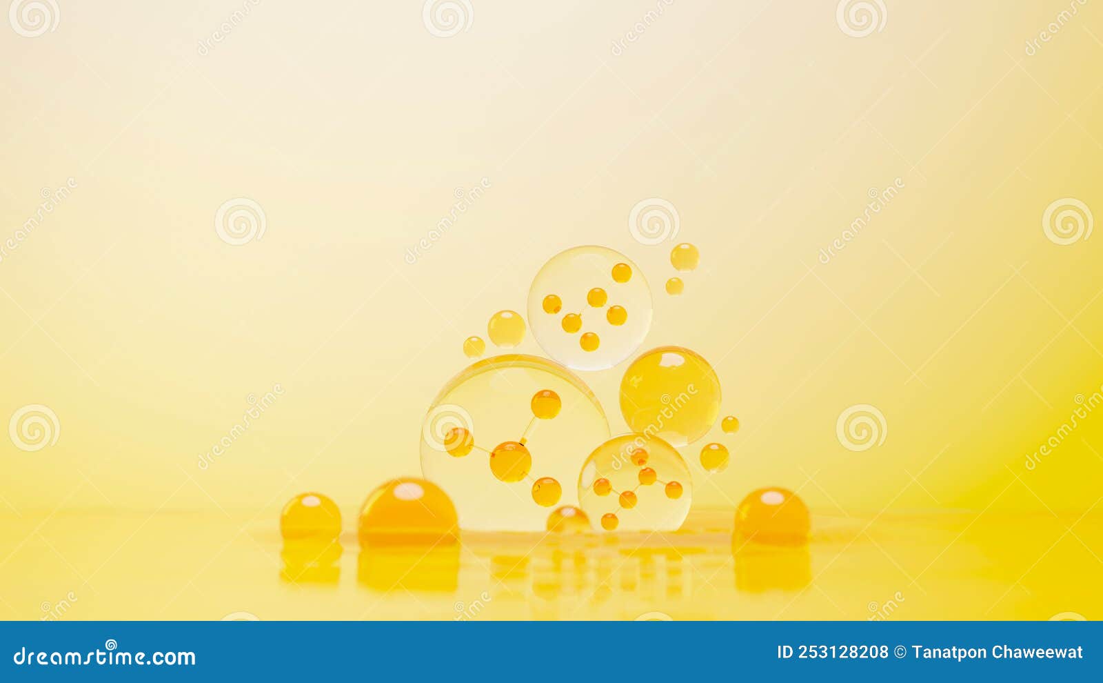 3d Render of Simple Chemical Bond in Side Cell or Molecules. the ...